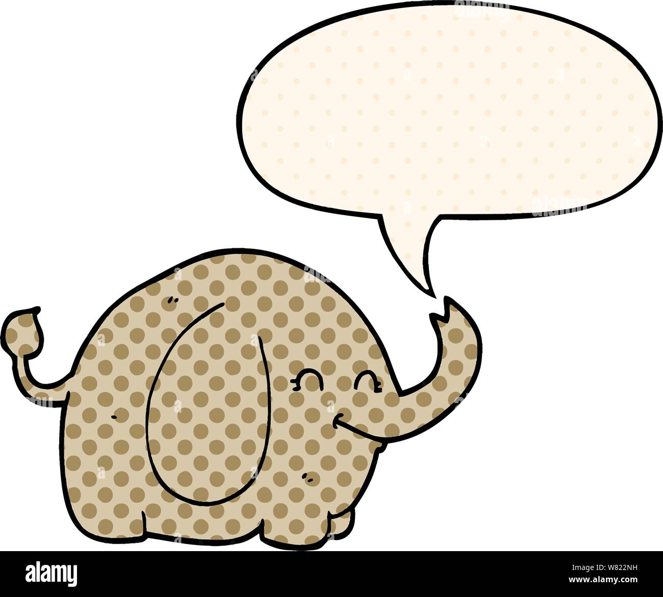 cartoon elephant with speech bubble in comic book style Stock Vector ...