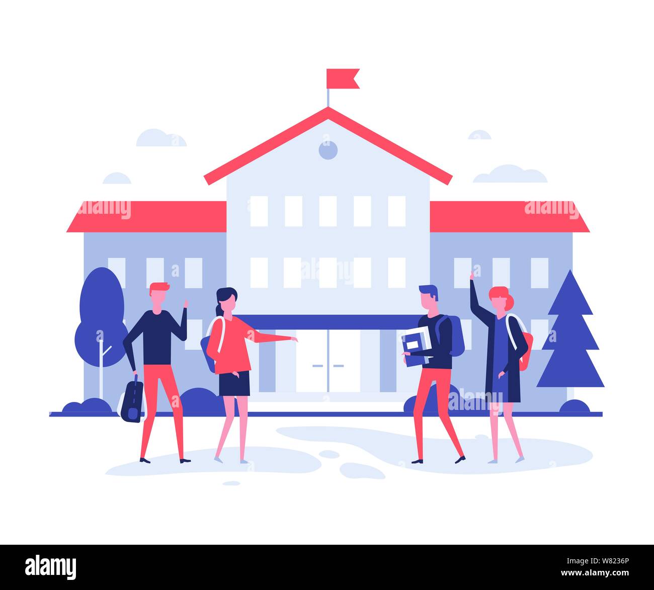 Back to school - flat design style illustration Stock Vector Image ...