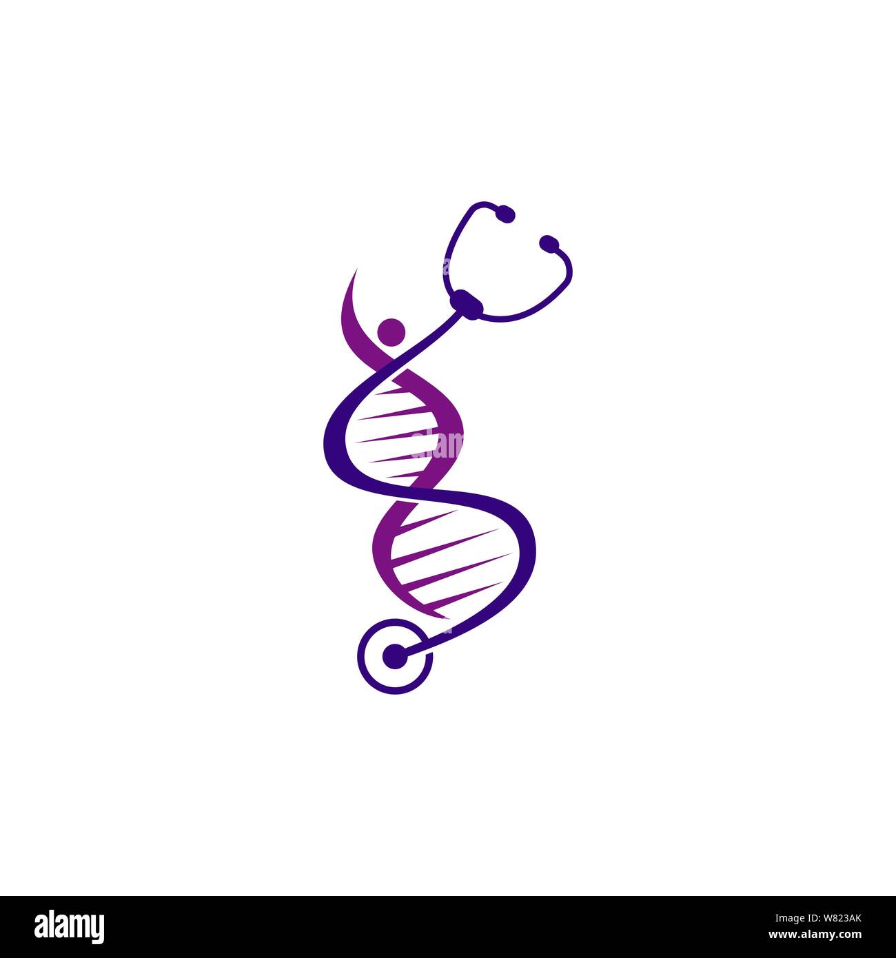 Genetic Health Logo Design Illustration Icon concept Vector Stock ...