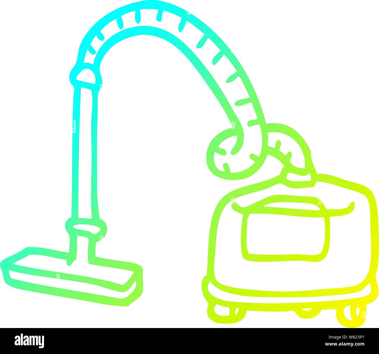 cold gradient line drawing of a cartoon vacuum hoover Stock Vector ...