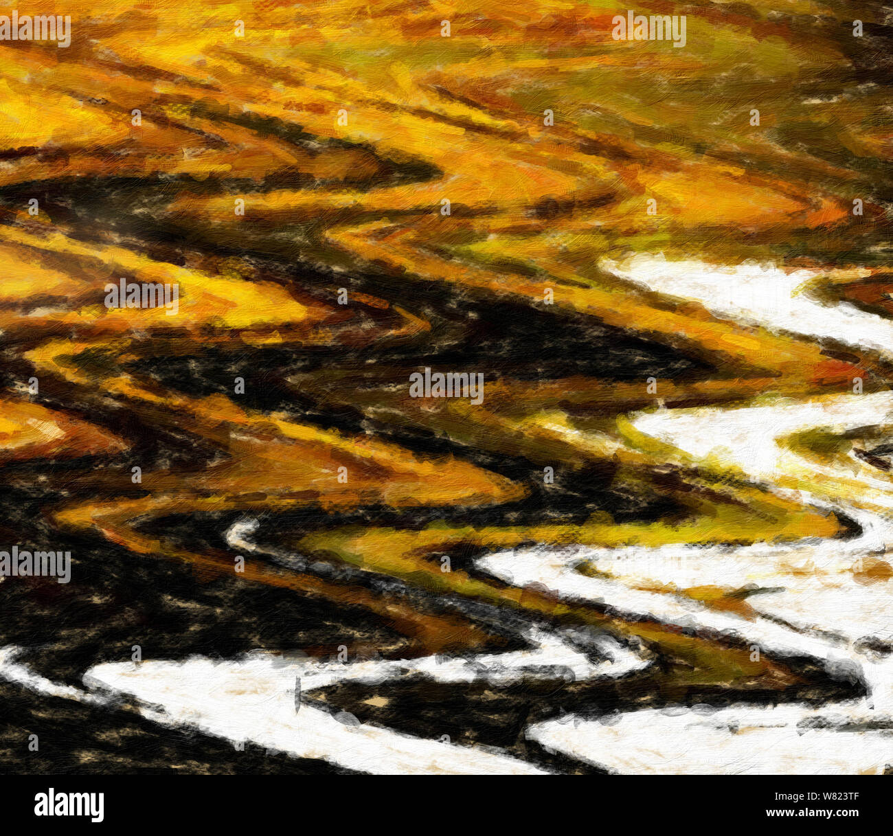 Abstract painting in oil background, splashes of paint on canvas ...