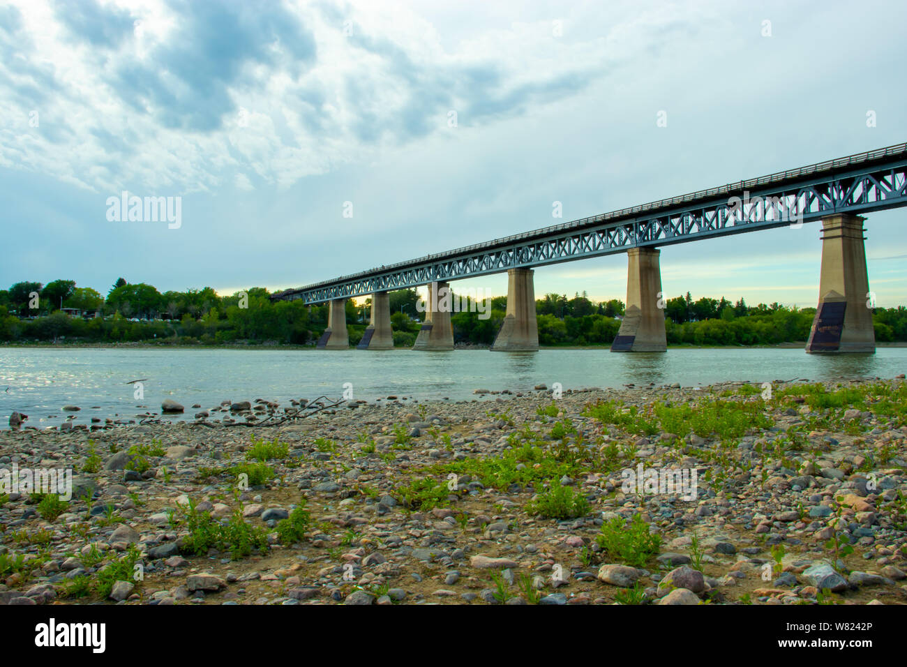 CN train bridge in Saskatoon Saskatchewan Canada Stock Photo - Alamy