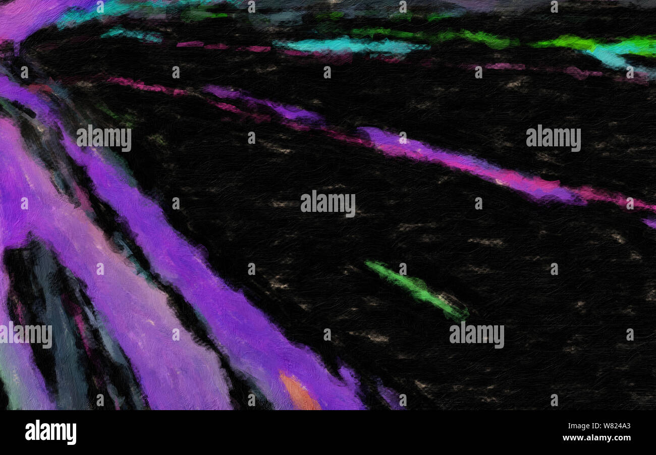 Abstract painting in oil background, splashes of paint on canvas ...