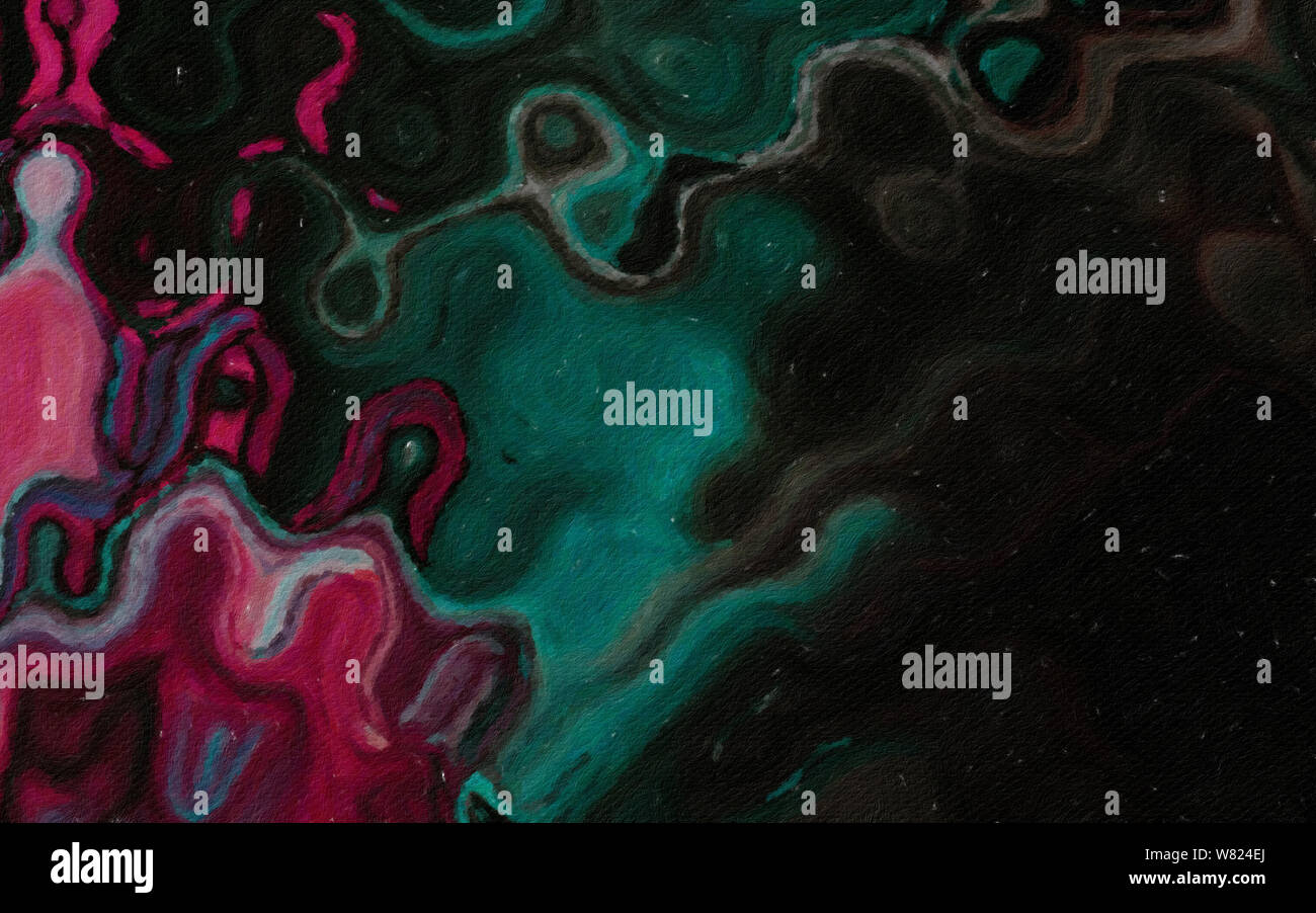 Abstract painting in oil background, splashes of paint on canvas ...