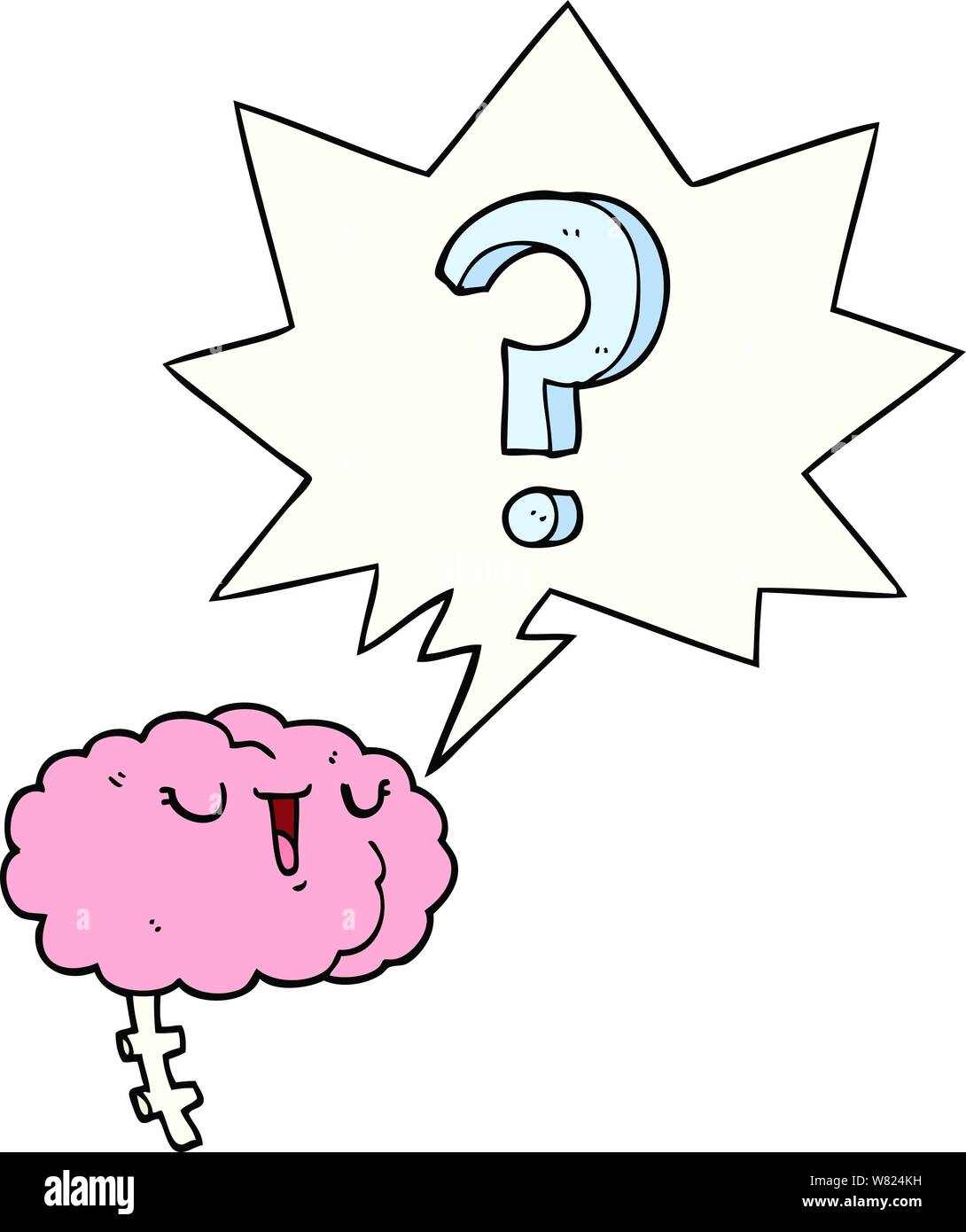 Cute cartoon brain question Stock Vector Images - Alamy