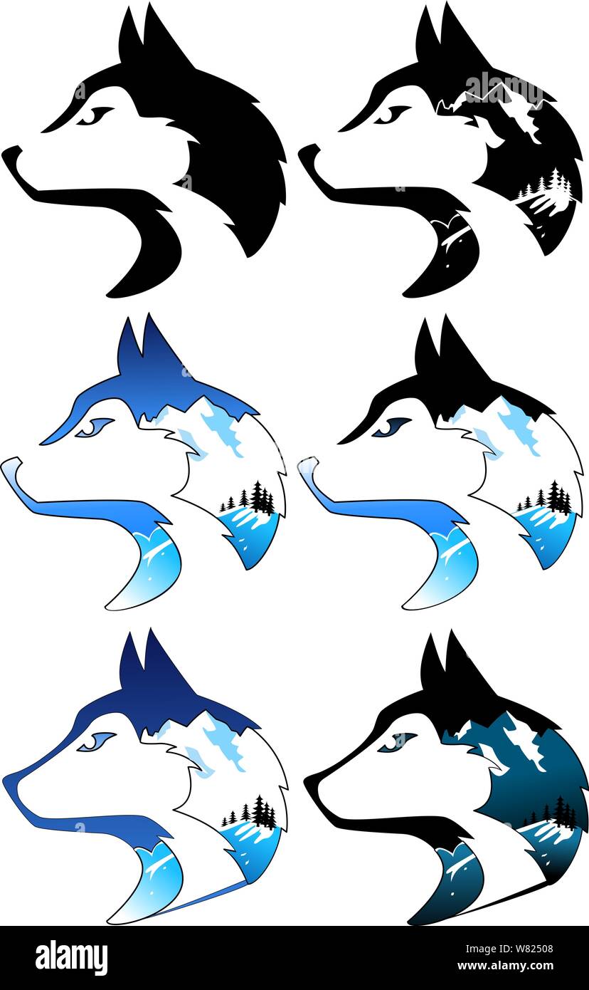 Husky Howling Outline