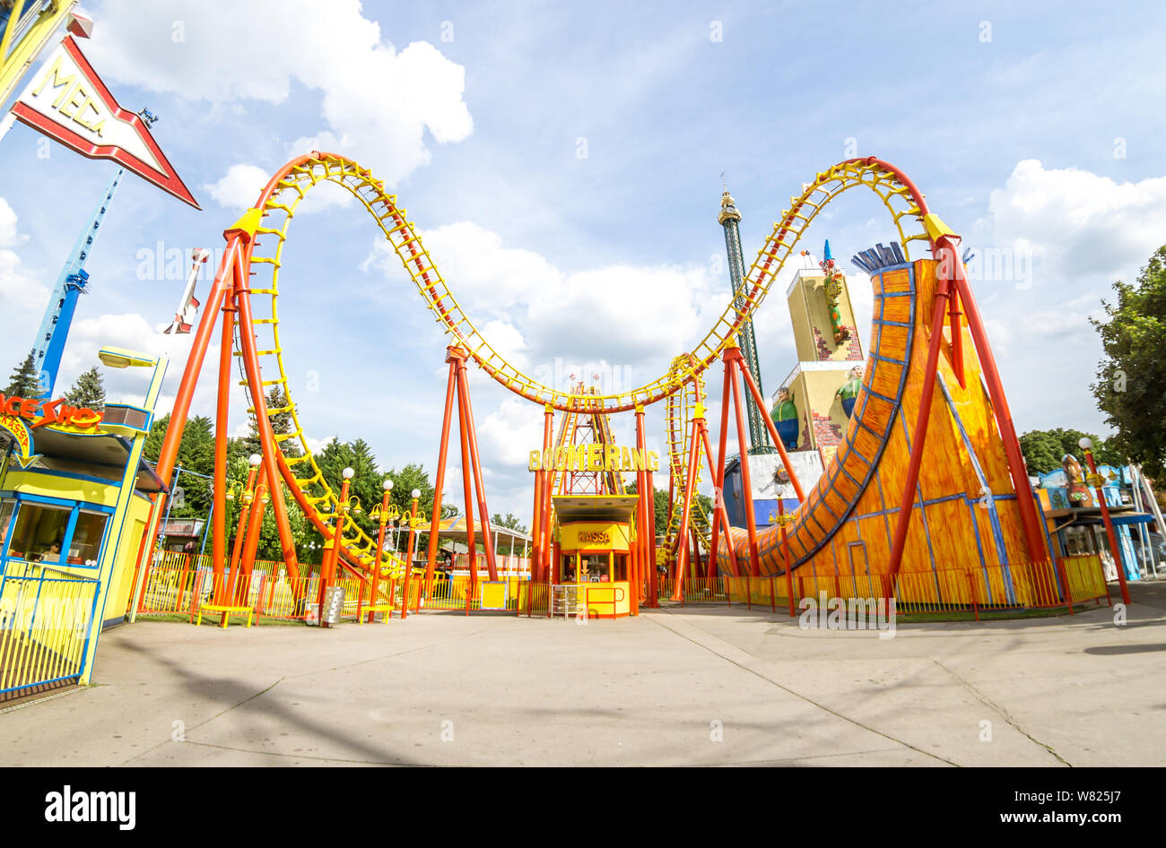 Vienna Austria July.26 2019, Super wide view of a colorful roller ...