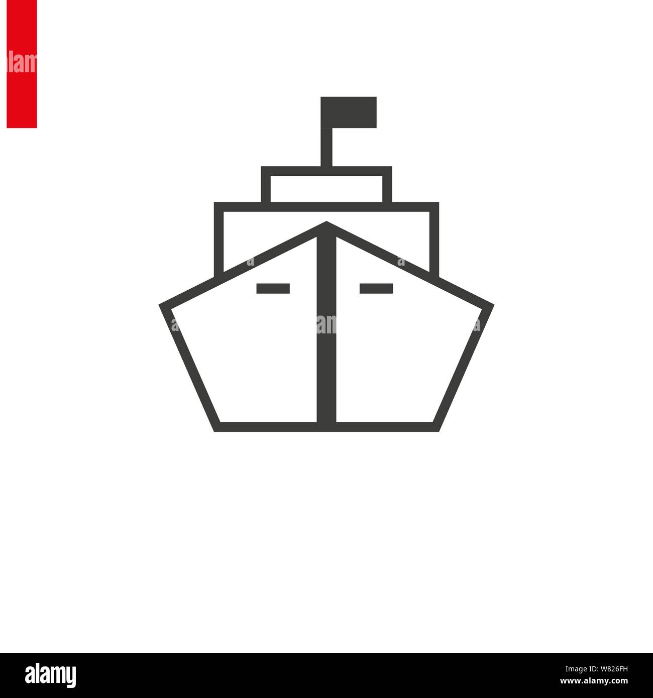 Line style logotype template with cruise ship. Isolated on background ...