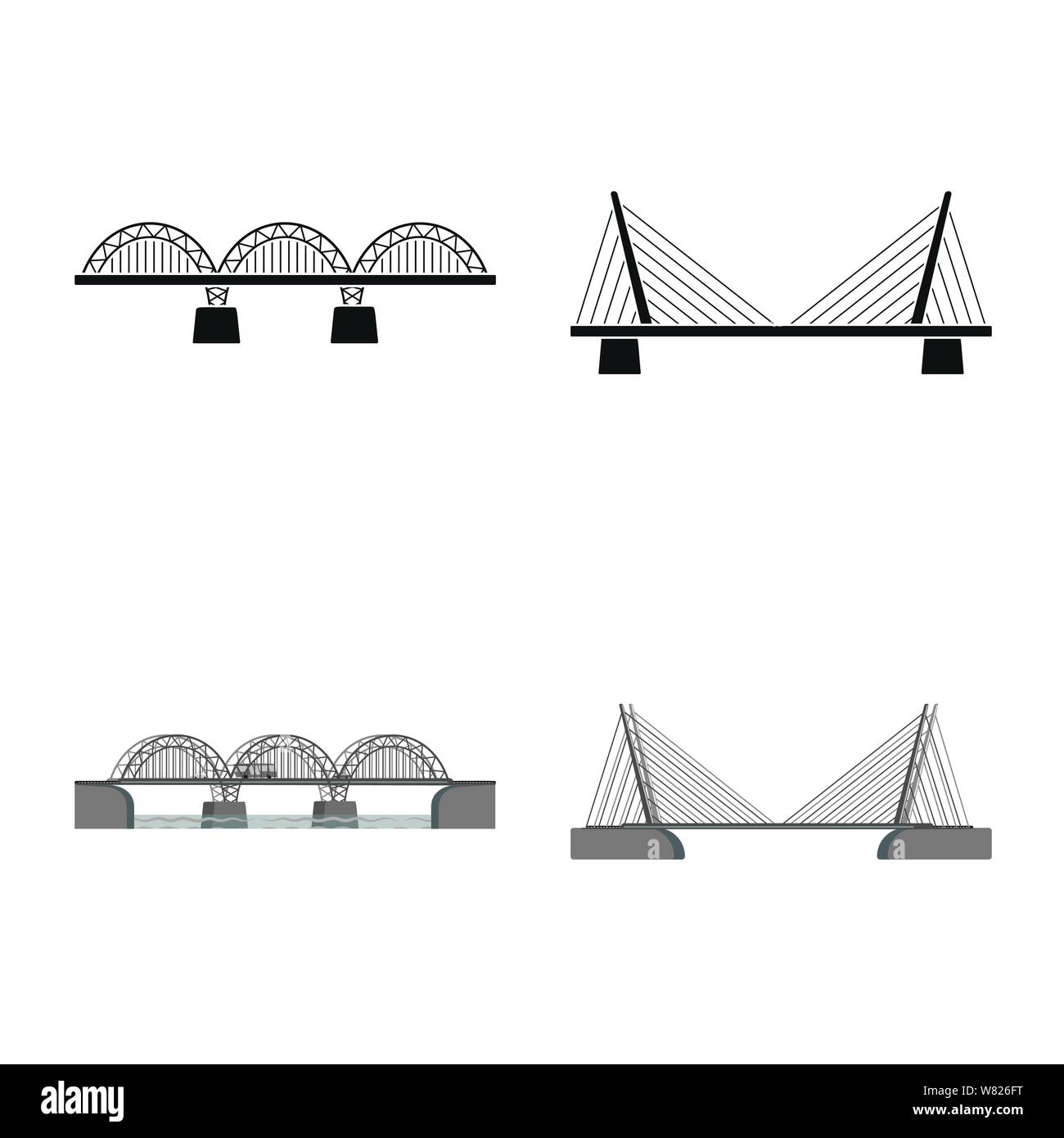 Vector illustration of connection and design symbol. Set of connection ...