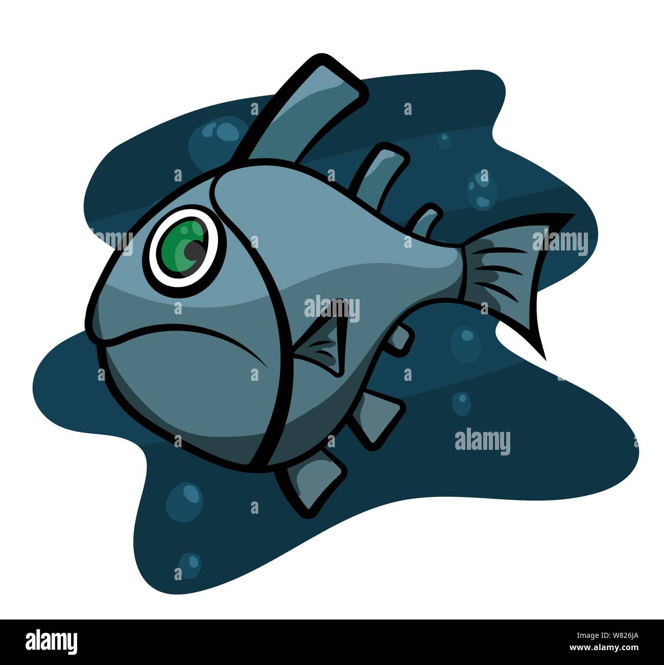 Very disgruntled fish cartoon character Stock Vector Image & Art - Alamy