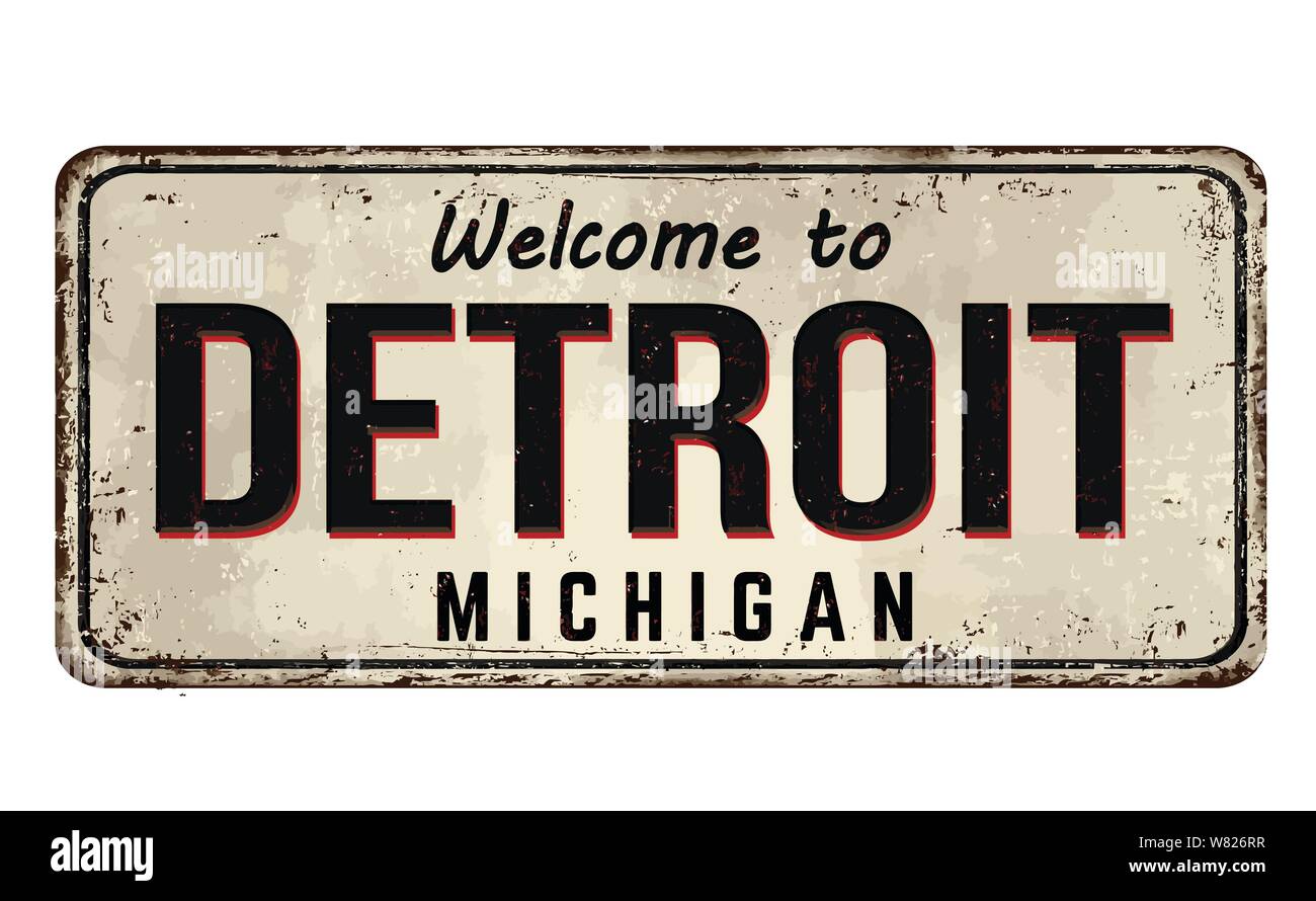 Welcome detroit city sign michigan hi-res stock photography and images ...