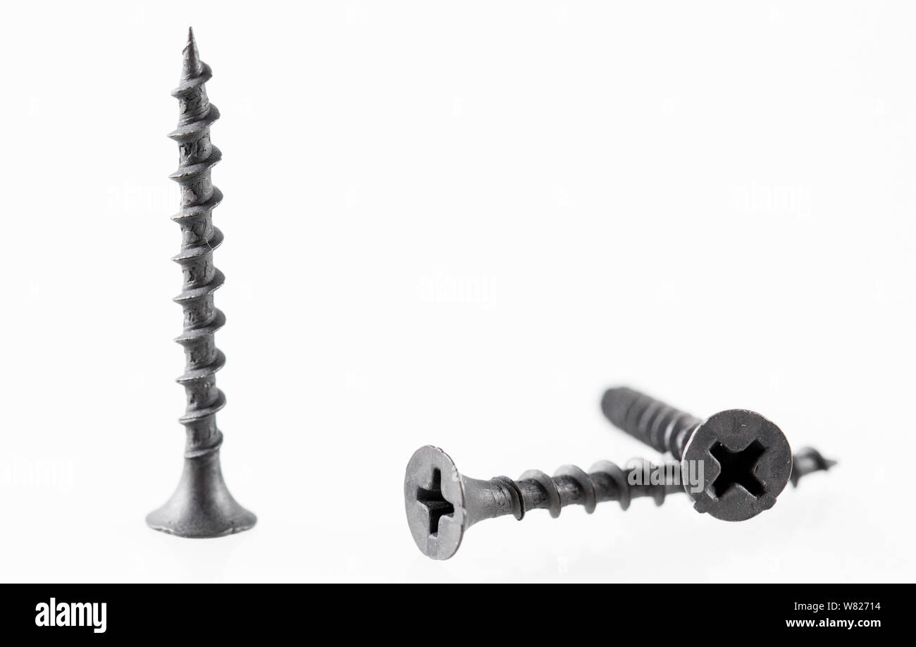 Screws still life large self tapping screws on white background Stock ...