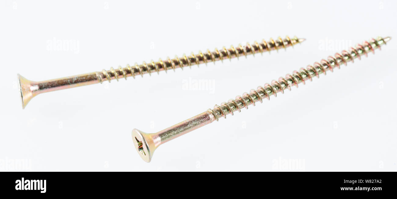 Screws still life large self tapping screws on white background Stock ...