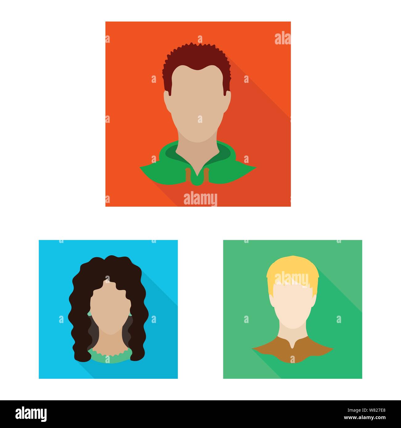 Vector illustration of avatar and dummy sign. Set of avatar and figure ...