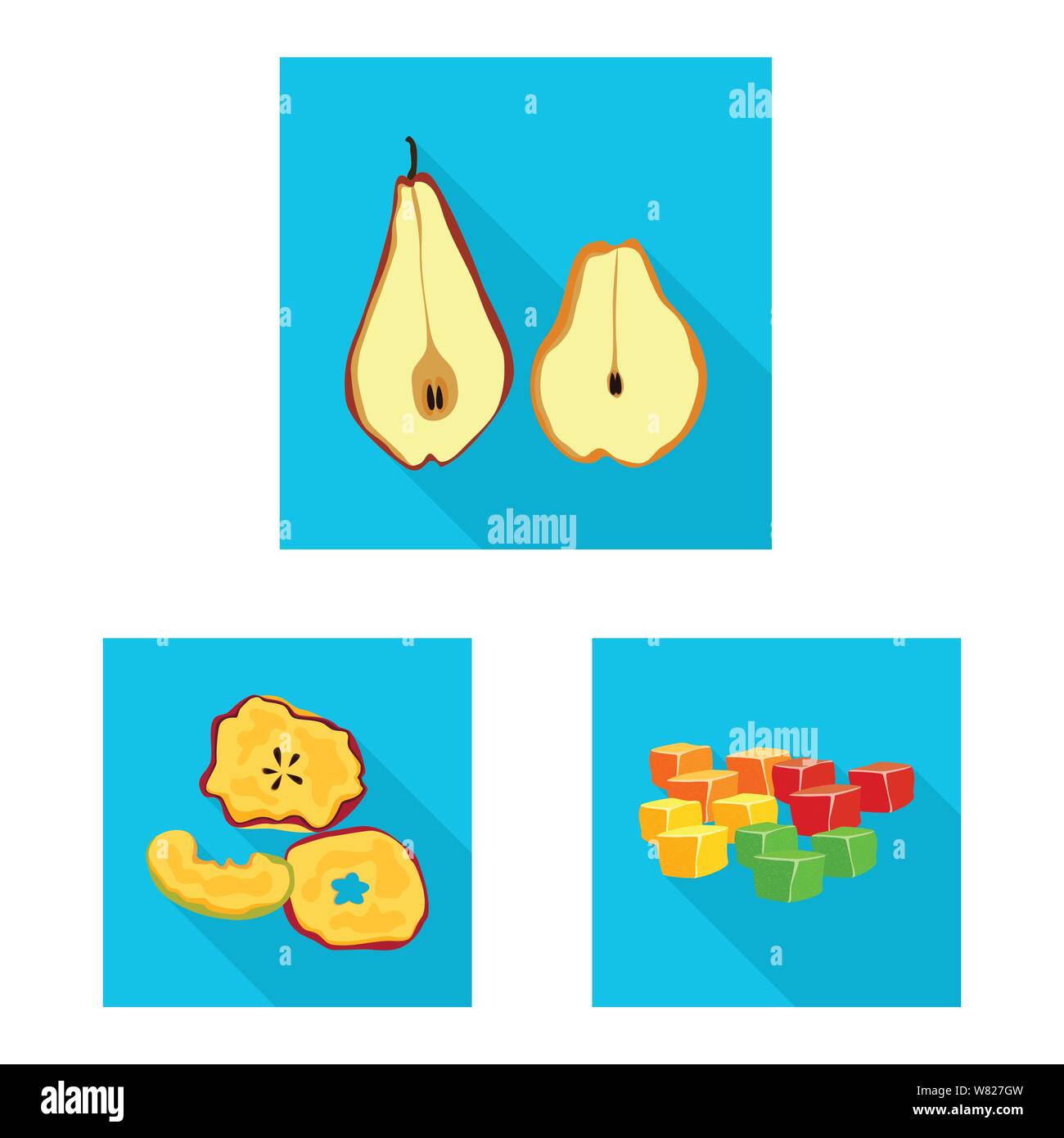 Vector design of fruit and dried symbol. Collection of fruit and food ...