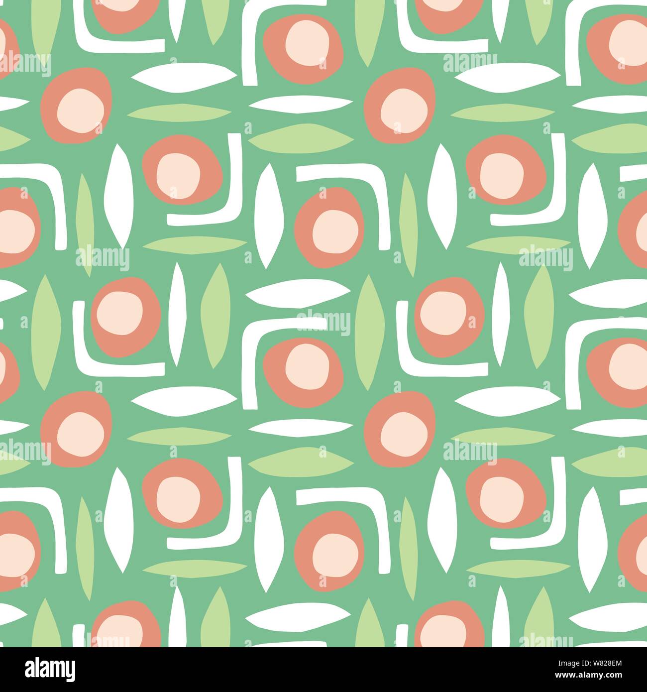 Abstract shapes seamless retro vector pattern paper cut out collage ...