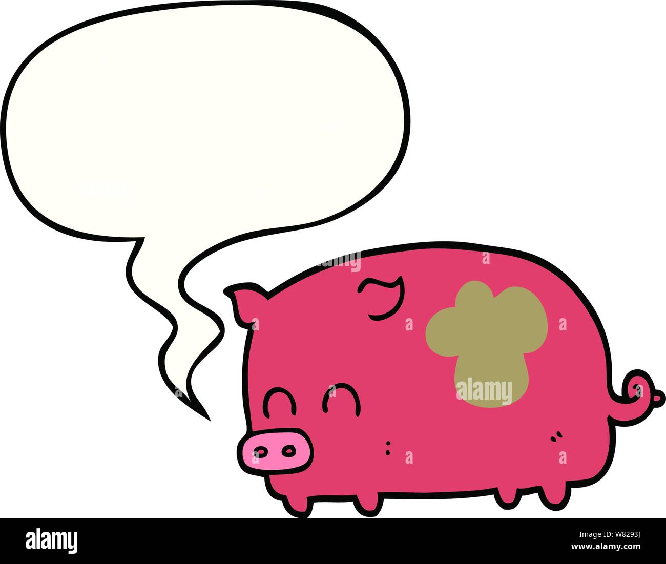 Cartoon pig speech bubble Stock Vector Images - Alamy