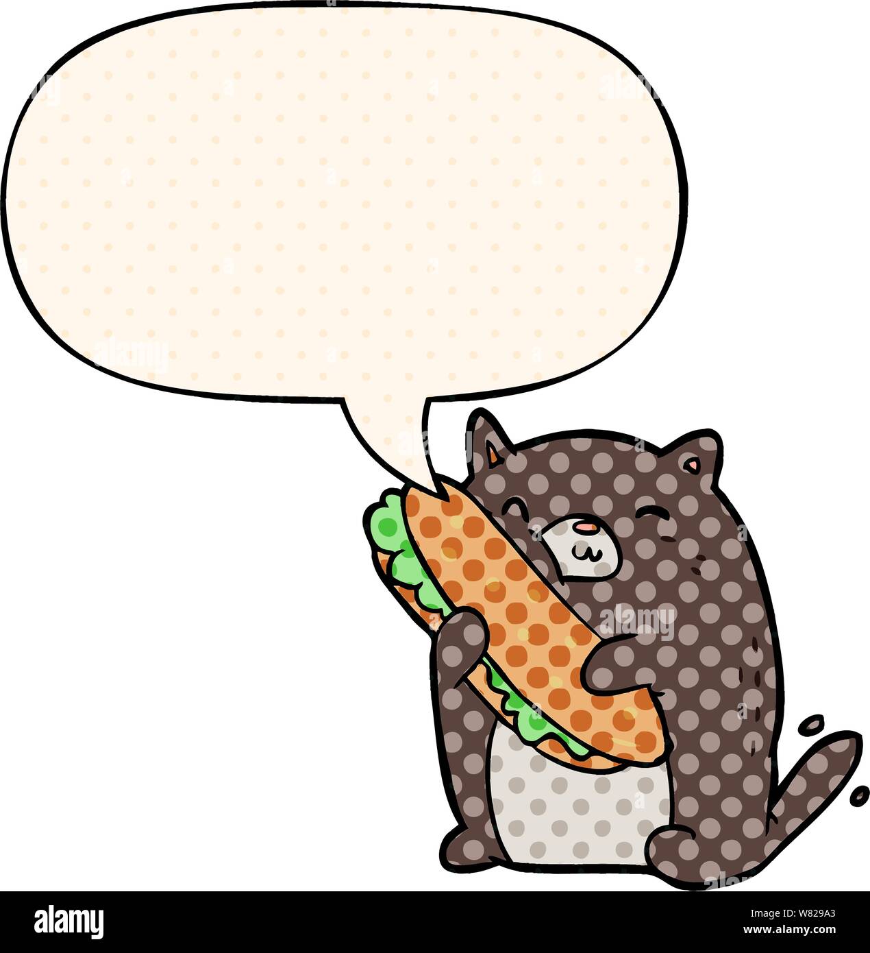 cartoon cat loving the amazing sandwich he's just made for lunch with ...