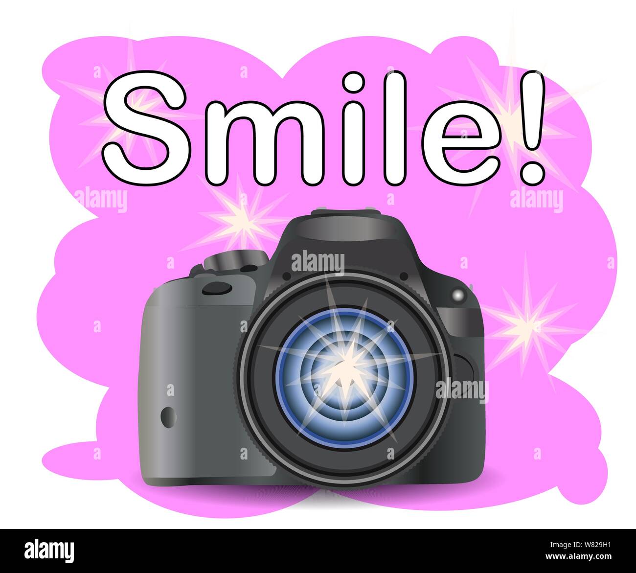 Vintage camera on pink Stock Vector Images - Alamy