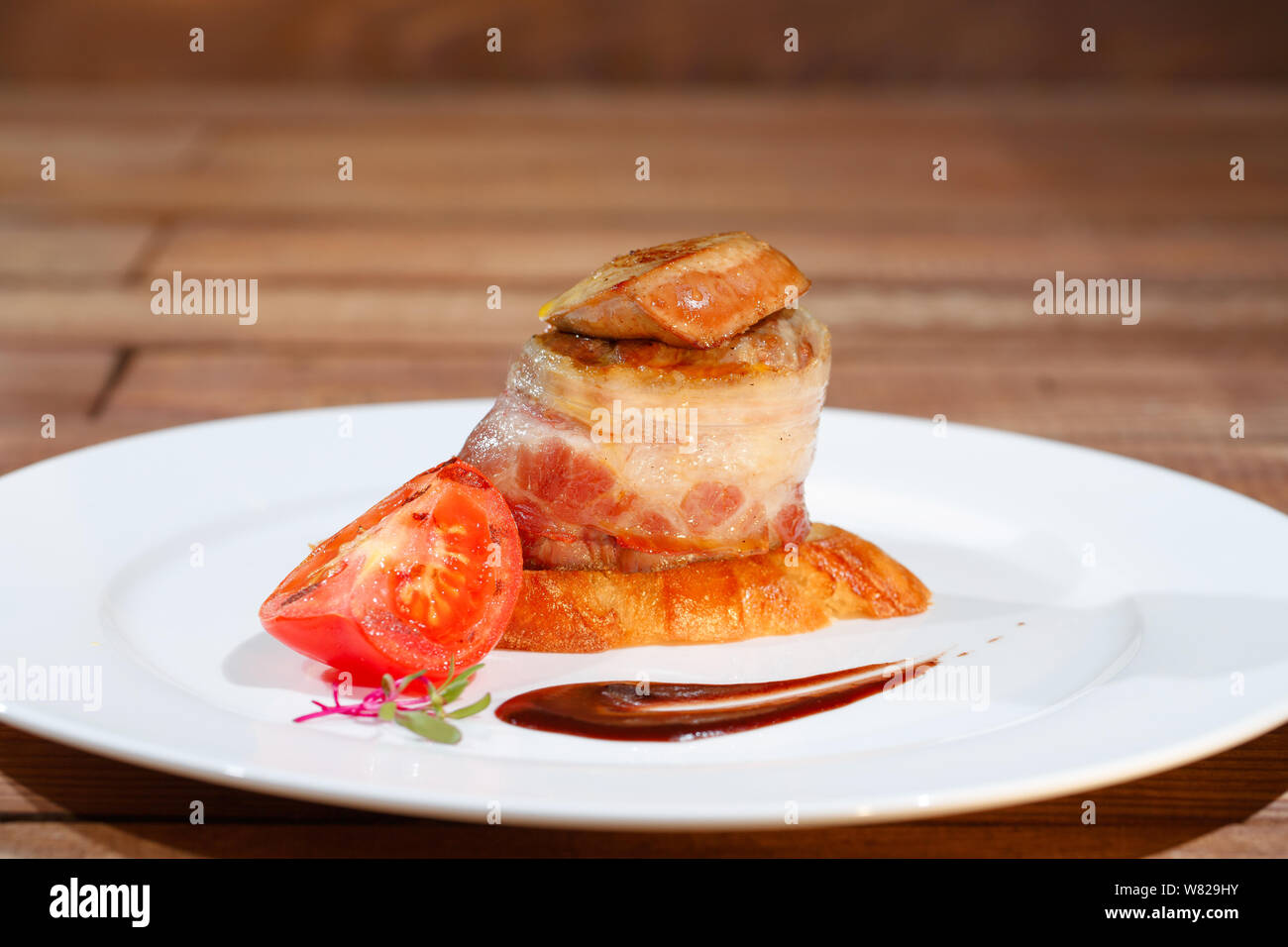 Tournedos Rossini. steak with foie gras. french steak dish with foie ...