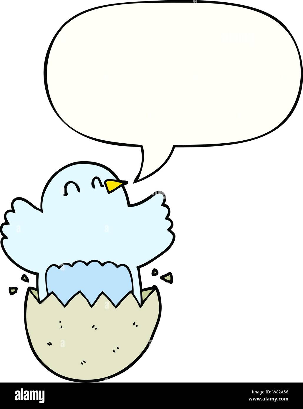 cartoon hatching chicken with speech bubble Stock Vector Image & Art ...