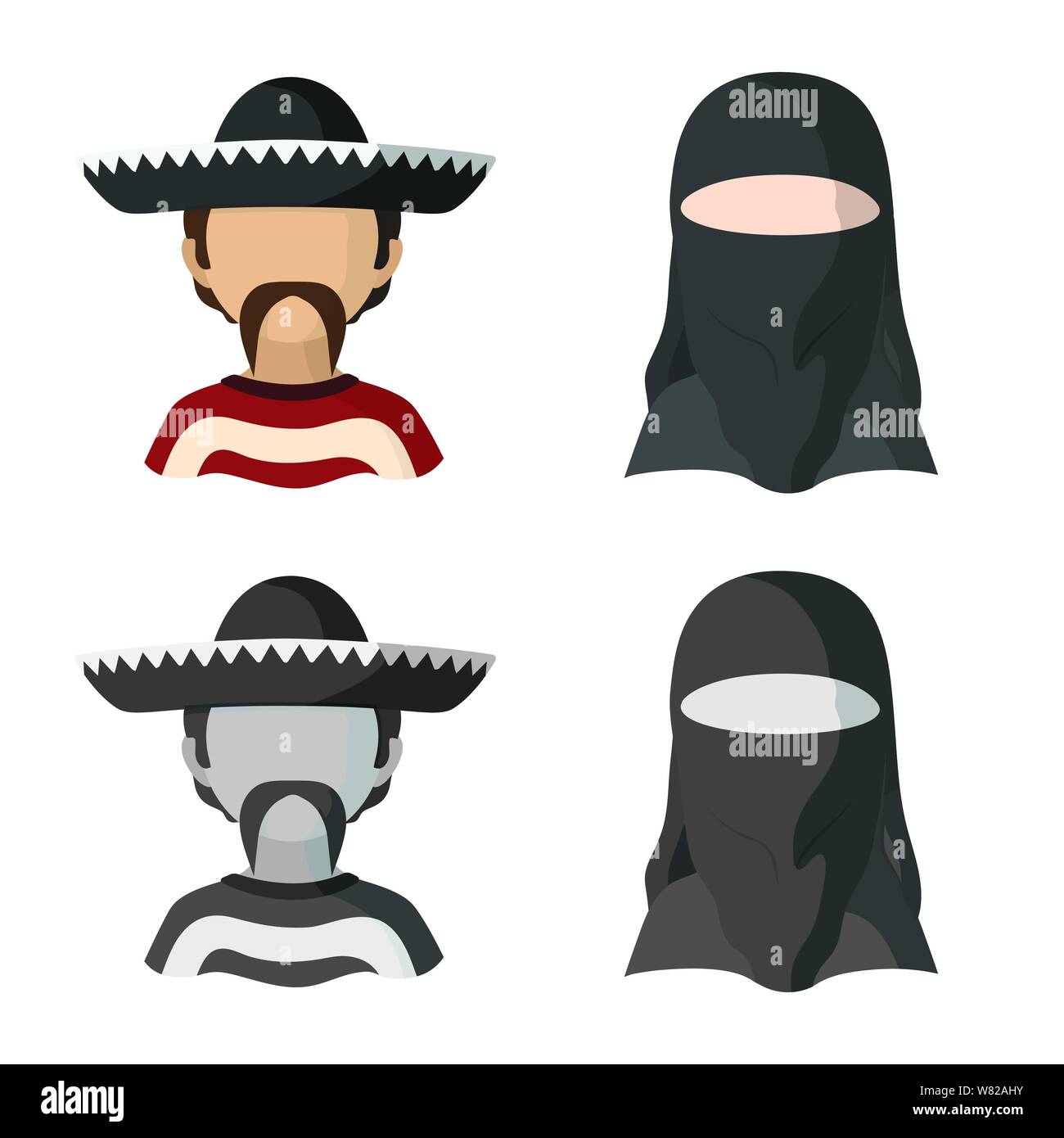 Vector design of imitator and resident icon. Collection of imitator and ...