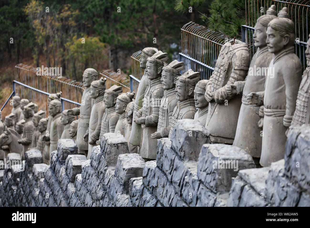 Replicas of terracotta sculptures from warriors and horses of the No.1 ...