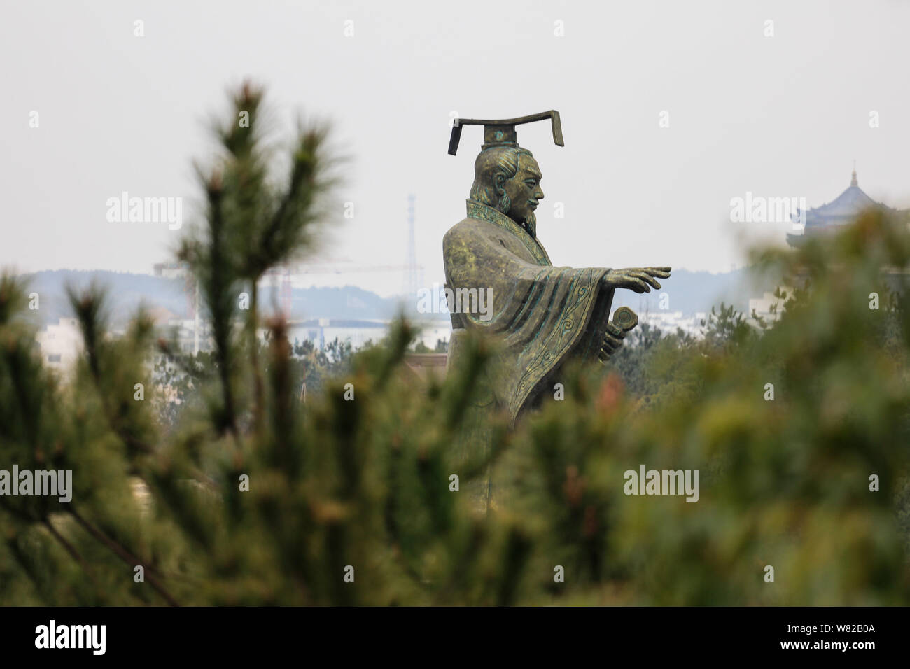 A sculpture of Ying Zheng, known as Emperor Qin or Qin Shi Huang, is ...