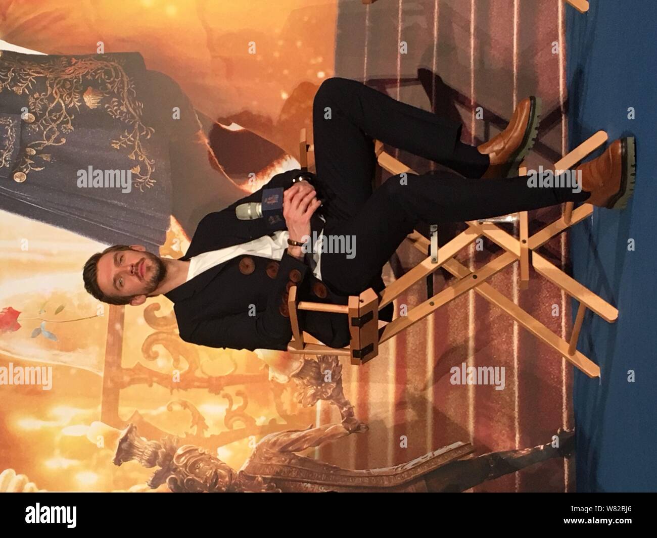 English actor Daniel Jonathan "Dan" Stevens attends a press conference ...