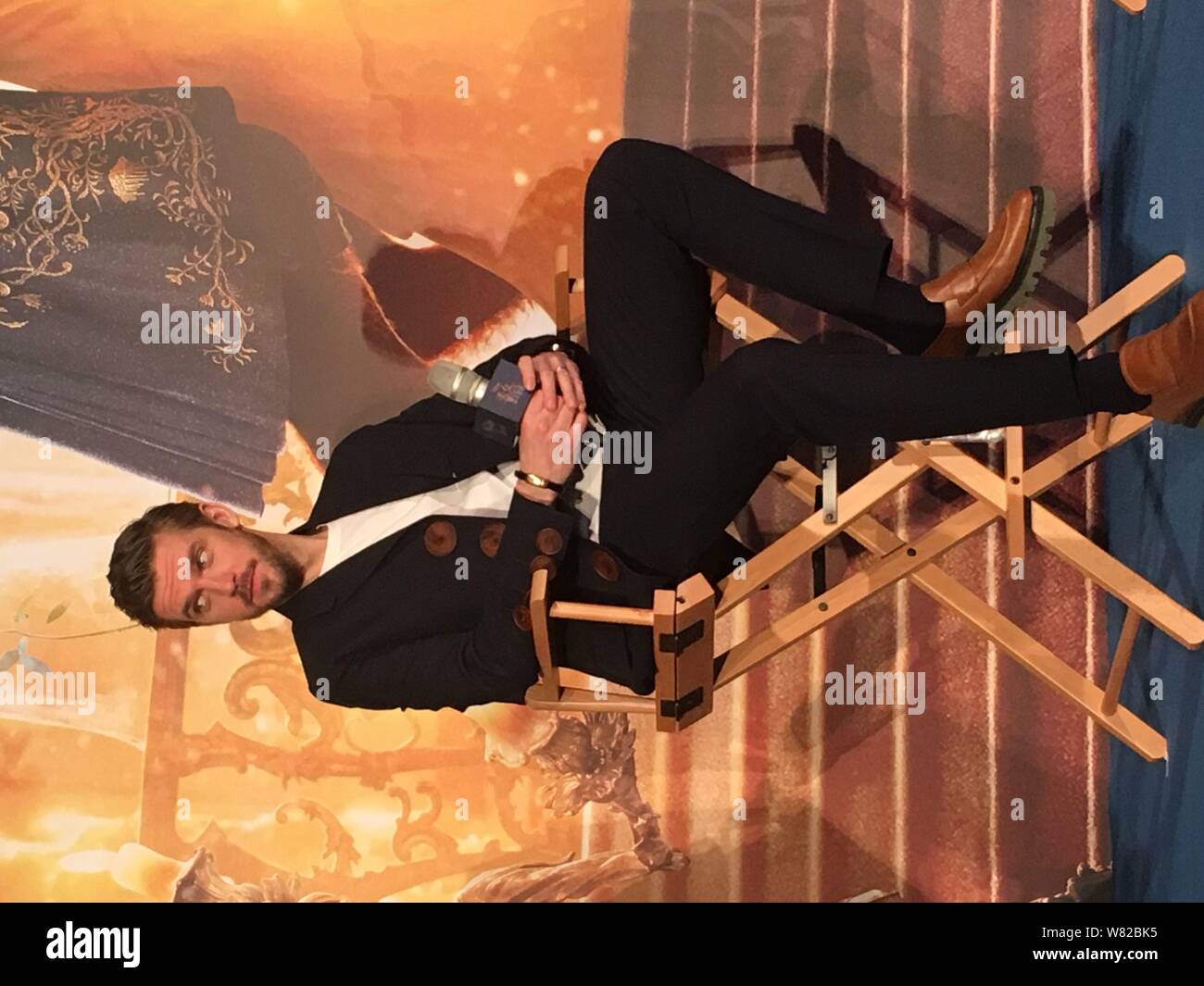 English actor Daniel Jonathan "Dan" Stevens attends a press conference ...