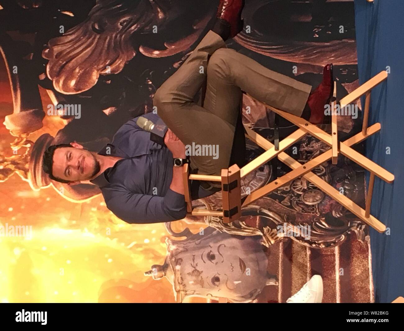 Welsh actor Luke Evans attends a press conference for his new movie ...