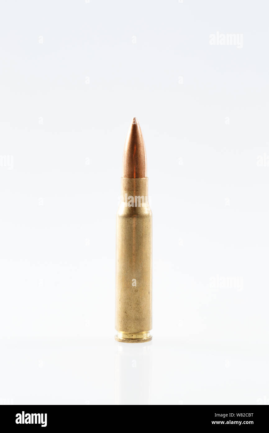 Hunting cartridges of caliber .308 Win, weapon concept Stock Photo - Alamy