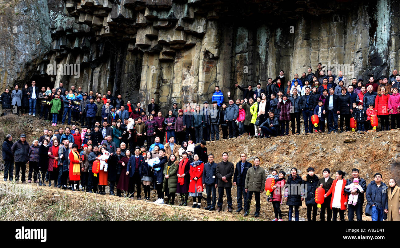 Descendants of the same ancestor pose for a super-sized family photo at ...