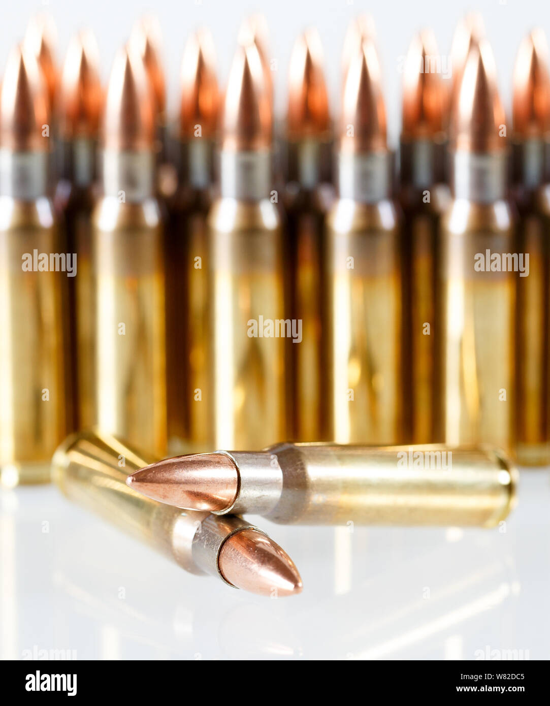 Hunting cartridges of caliber. 308 Win, weapon concept Stock Photo - Alamy