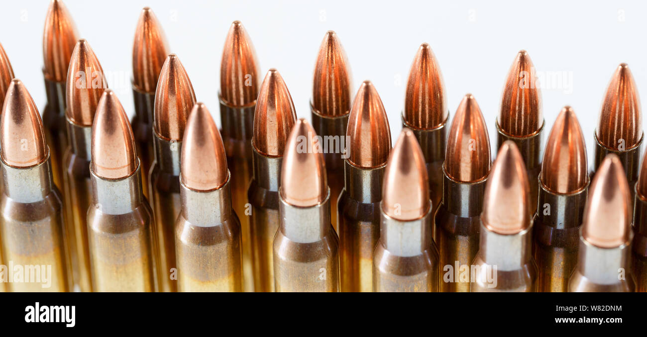 Hunting cartridges of caliber. 308 Win, weapon concept Stock Photo - Alamy
