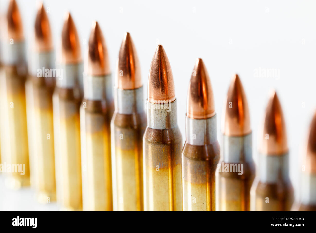 Hunting cartridges of caliber. 308 Win, weapon concept Stock Photo - Alamy