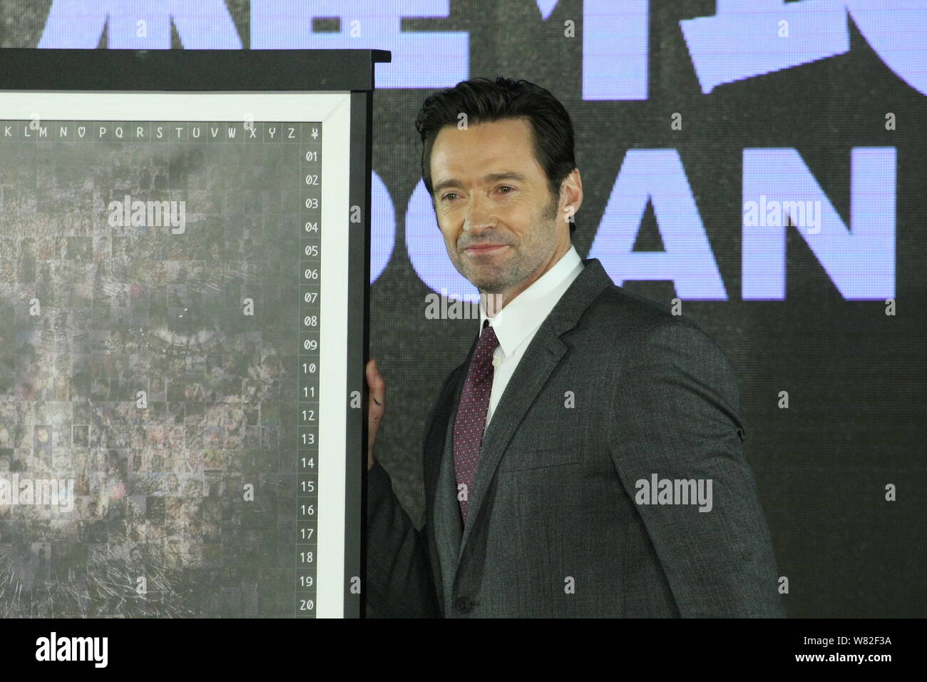 Australian actor Hugh Jackman poses on the red carpet for a premiere of ...
