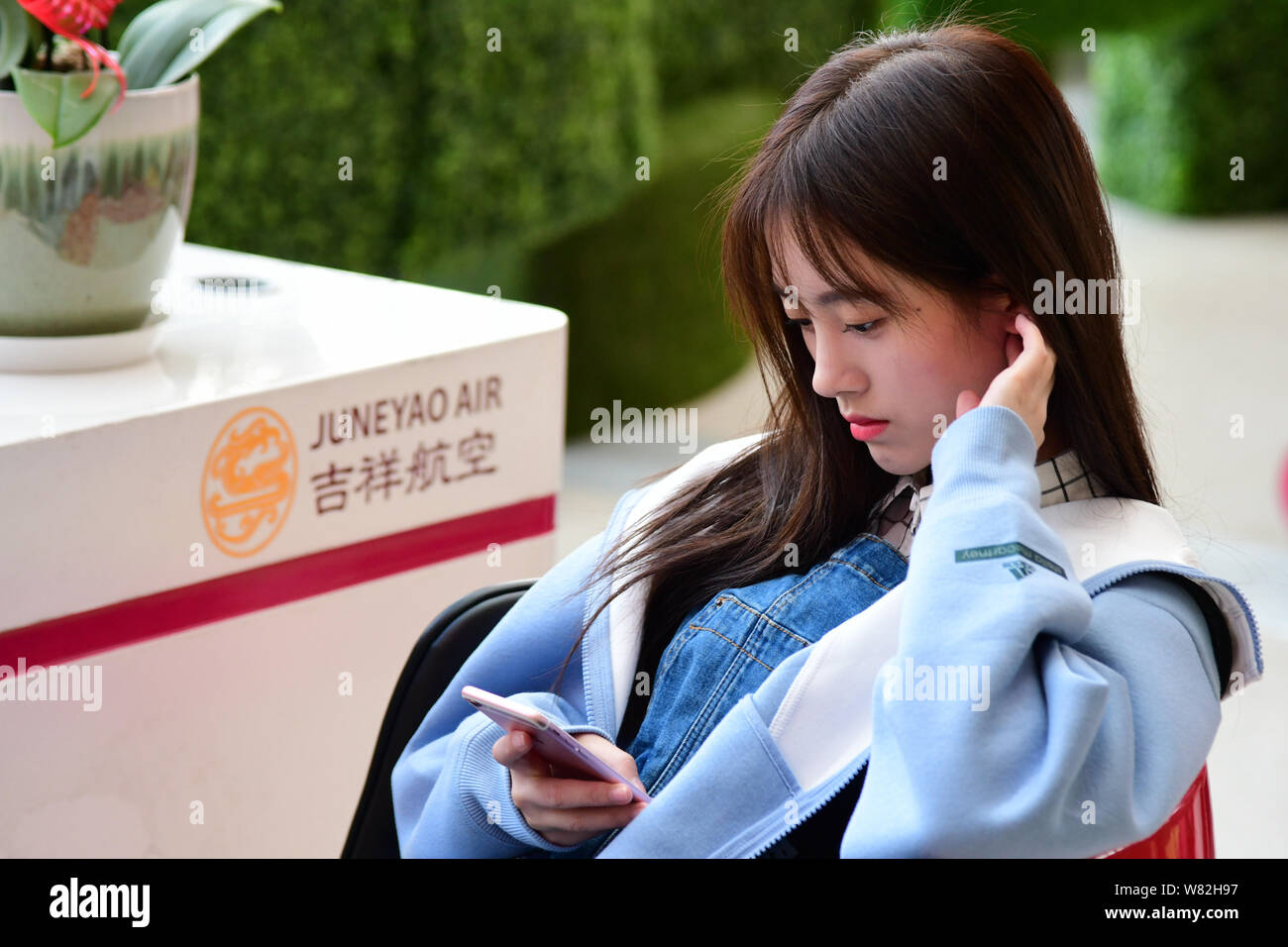 Singer and actress Ju Jingyi of Chinese girl group SNH48 is pictured at ...
