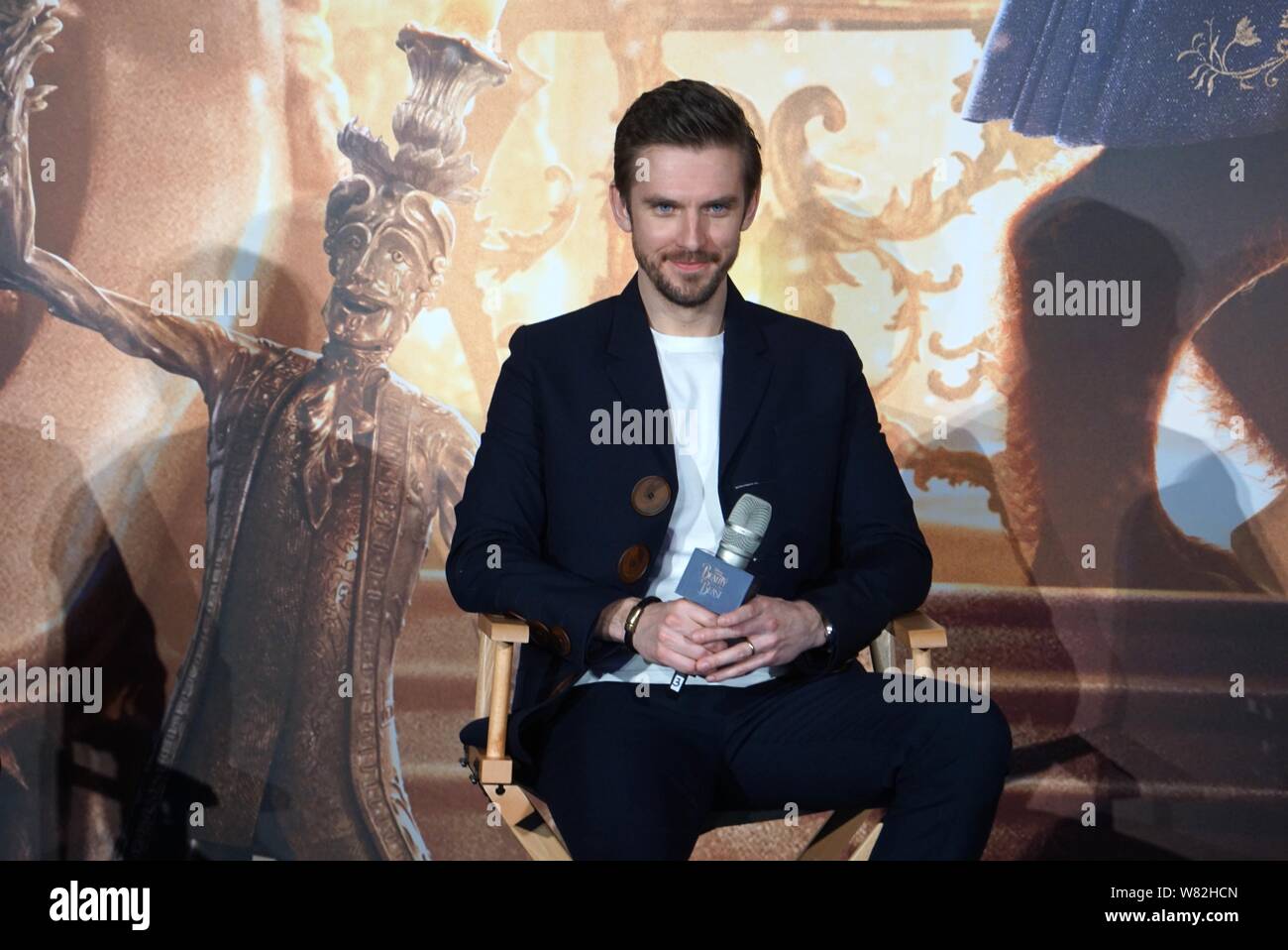English actor Daniel Jonathan "Dan" Stevens attends a press conference ...