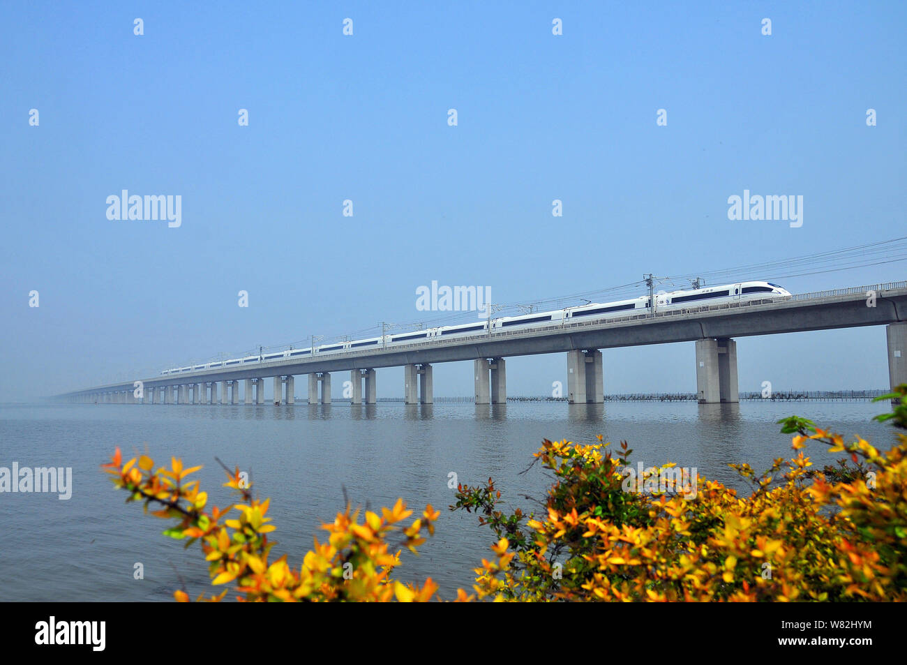 Bullet train on bridge hi-res stock photography and images - Alamy