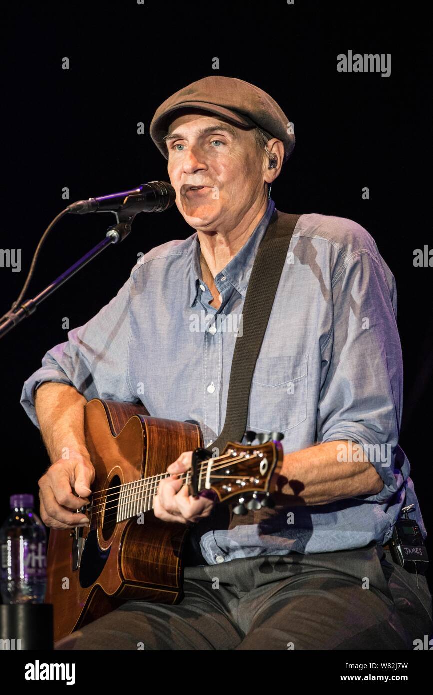 American singer-songwriter James Taylor performs during a concert in ...