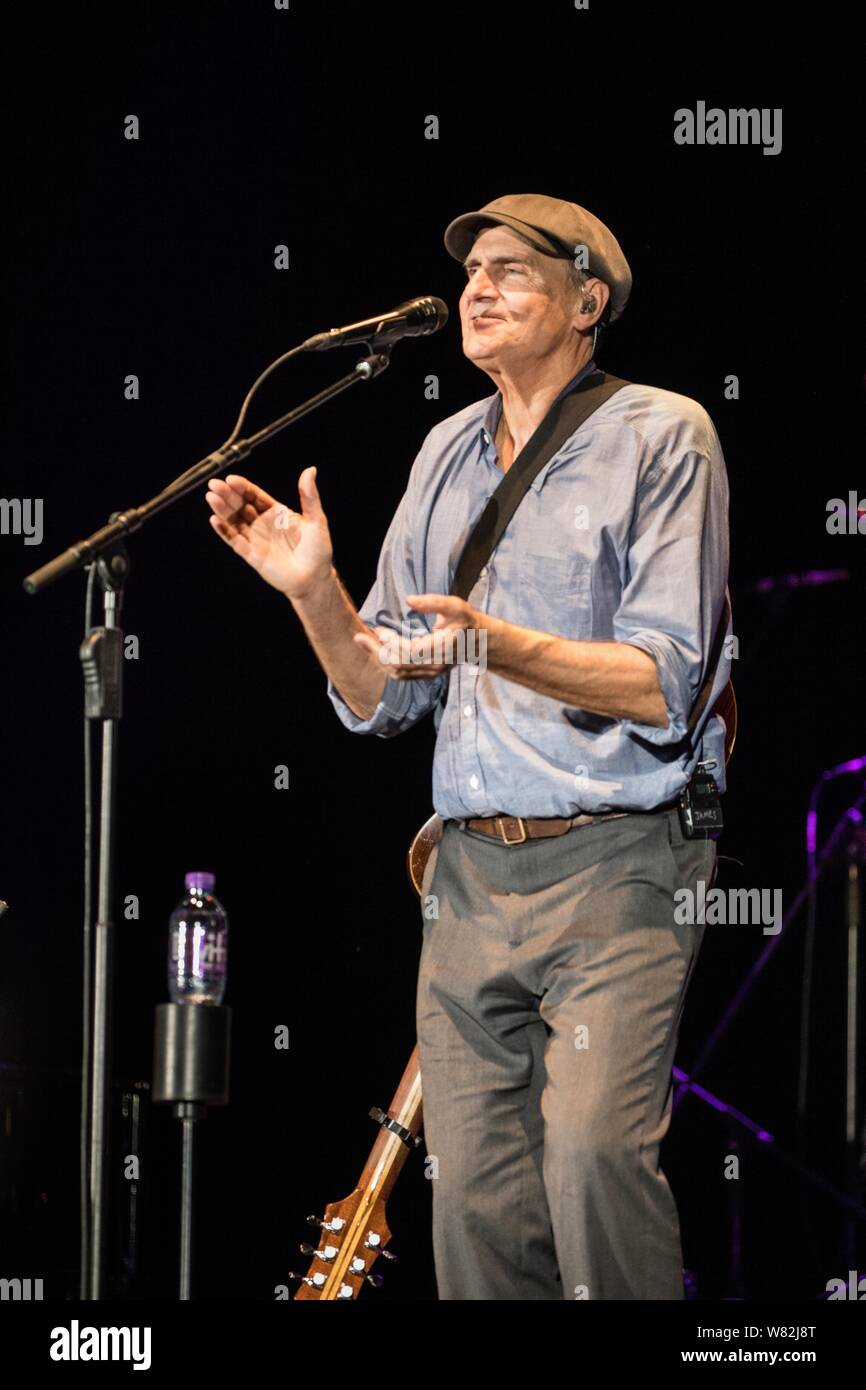 American singer-songwriter James Taylor performs during a concert in ...