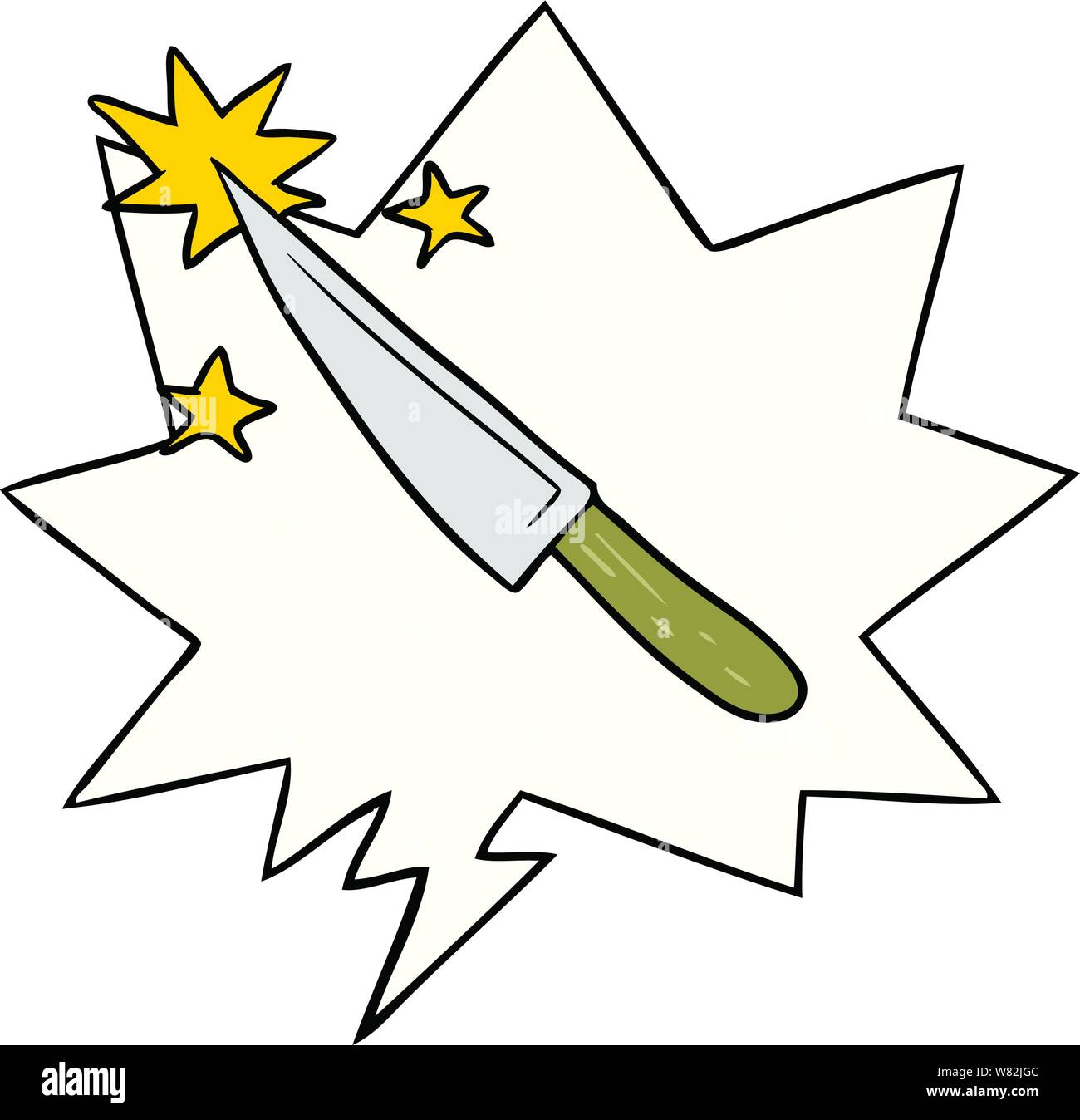cartoon sharp kitchen knife with speech bubble Stock Vector Image & Art ...