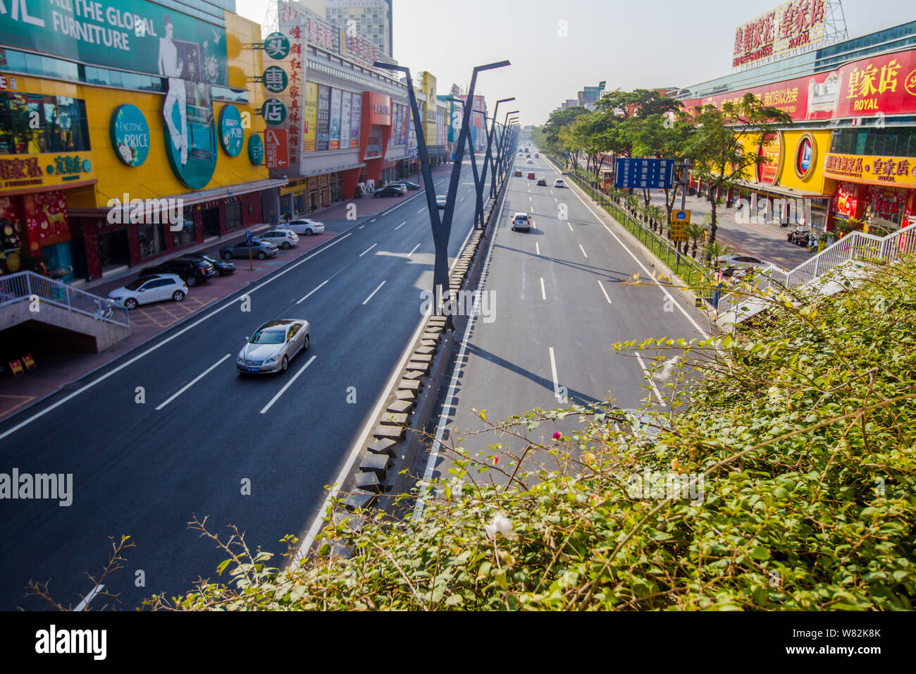 View of an almost empty street before the Chinese Lunar New Year, also ...