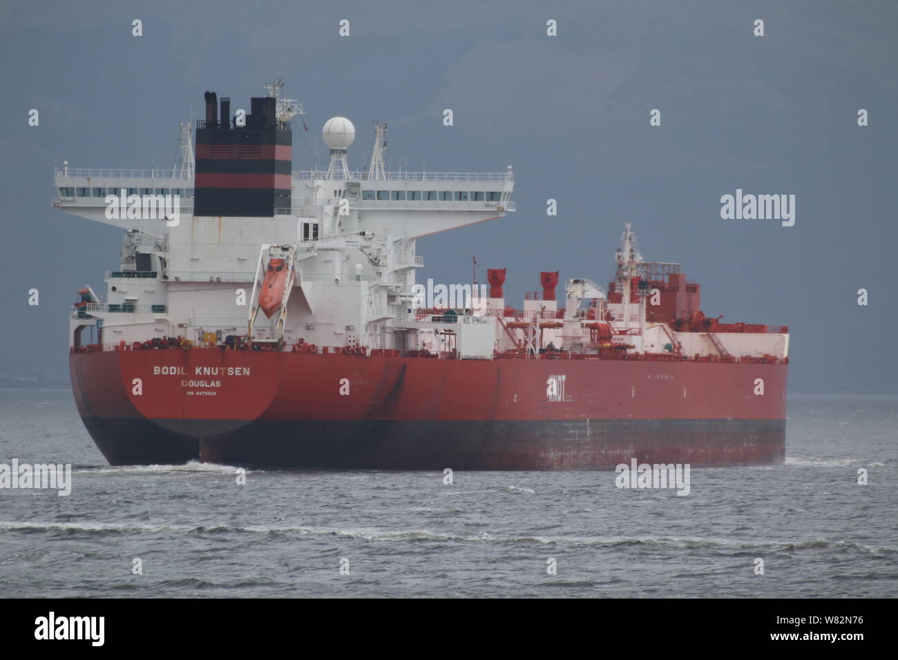 Bodil Knutsen, an oil tanker operated by Knutsen OAS Shipping, passing ...