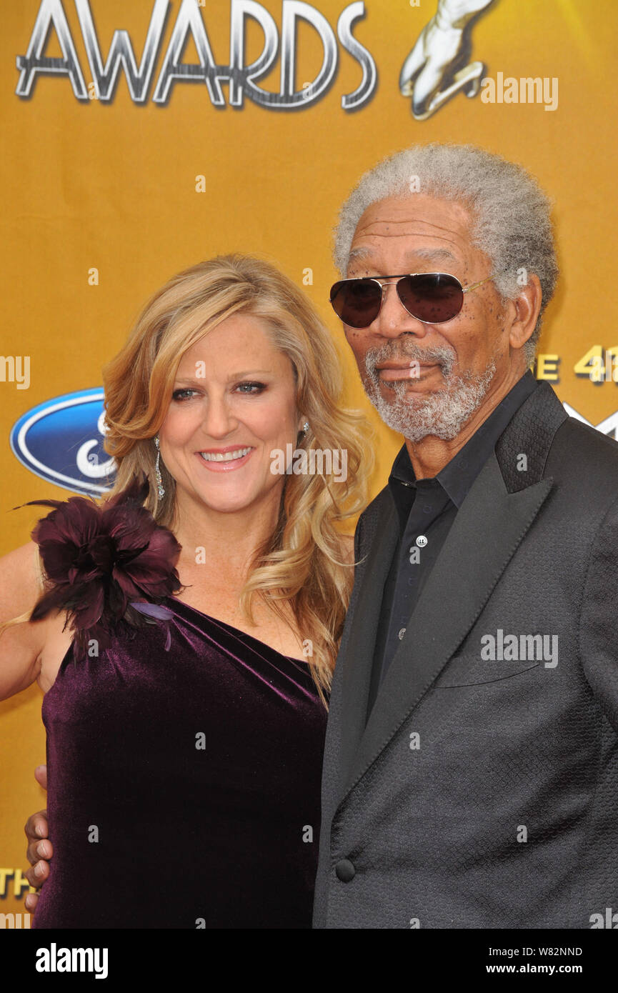 LOS ANGELES, CA. February 26, 2010: Morgan Freeman & wife at the 41st ...