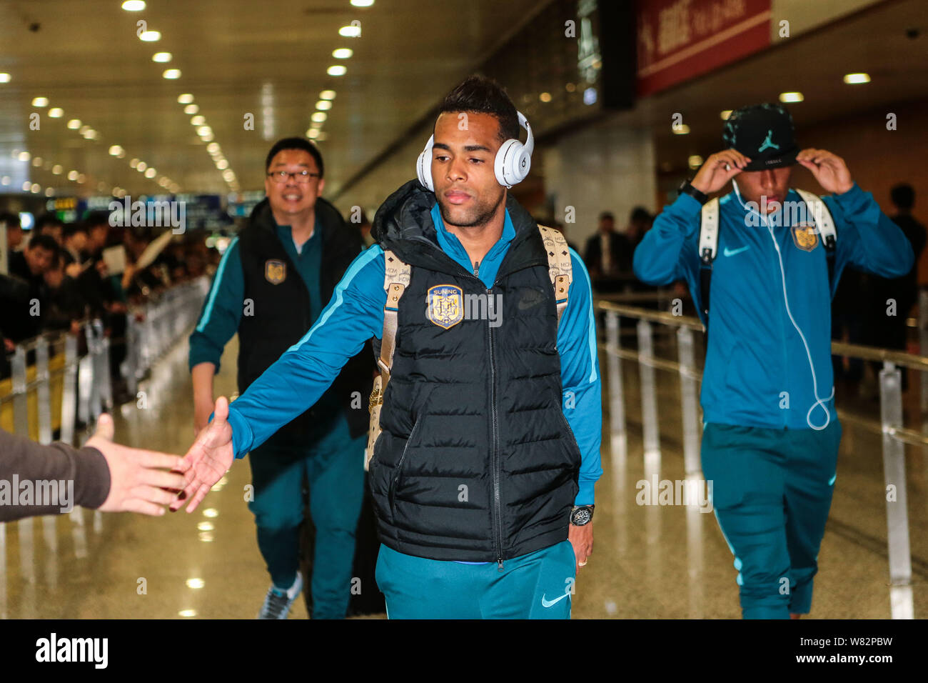 Brazilian football player Alex Teixeira of Jiangsu Suning F.C. is ...