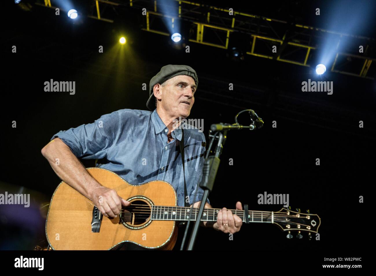 American singer-songwriter James Taylor performs during a concert in ...