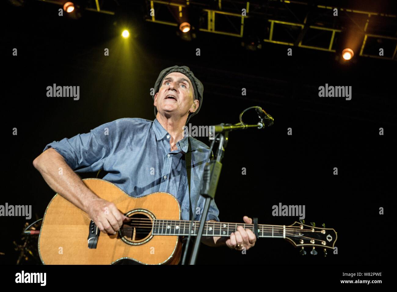 American singer-songwriter James Taylor performs during a concert in ...