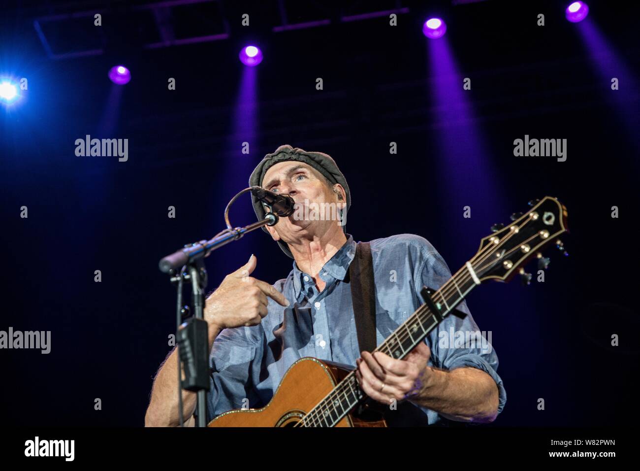 American singer-songwriter James Taylor performs during a concert in ...
